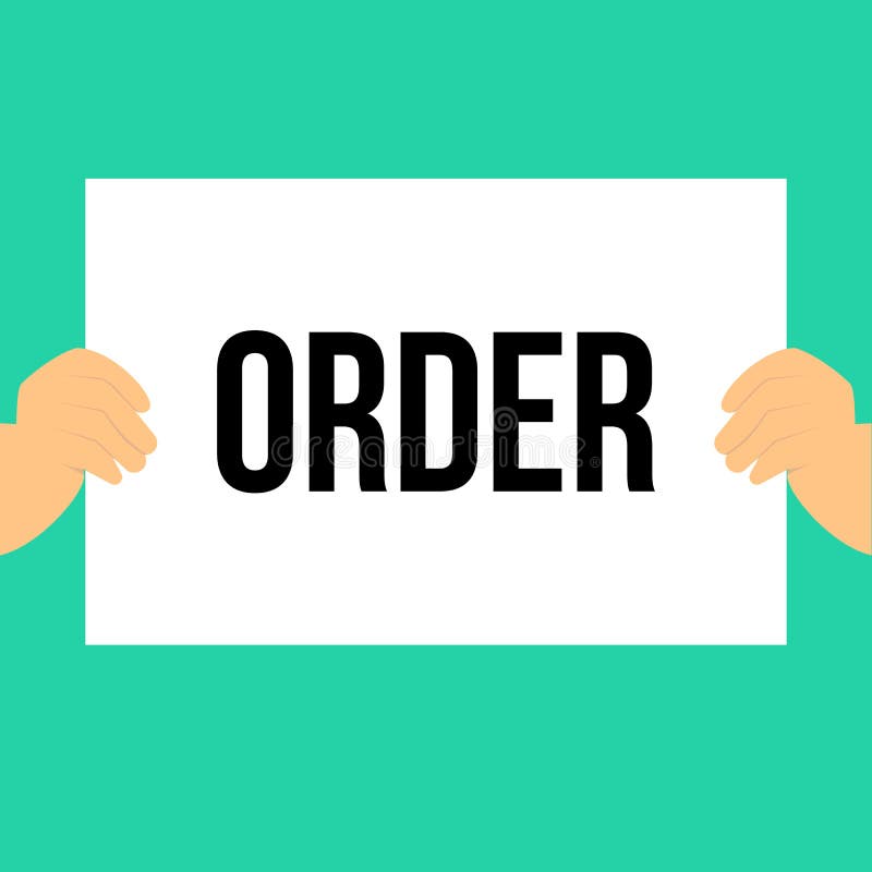 Man Showing Paper ORDER Text Stock Vector - Illustration of card ...