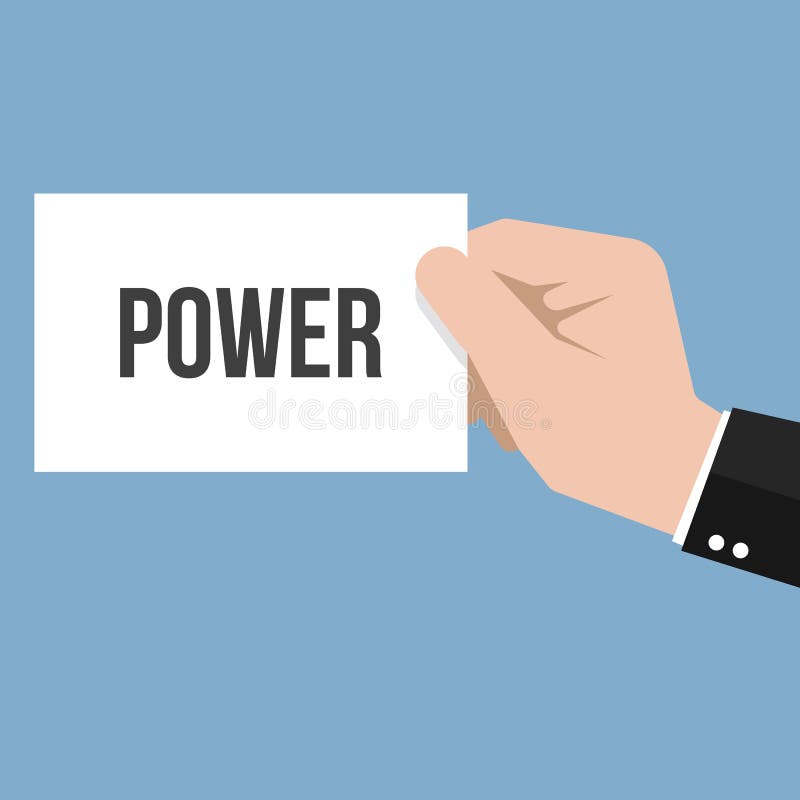 Man Showing Paper POWER Text Stock Vector - Illustration of leader ...