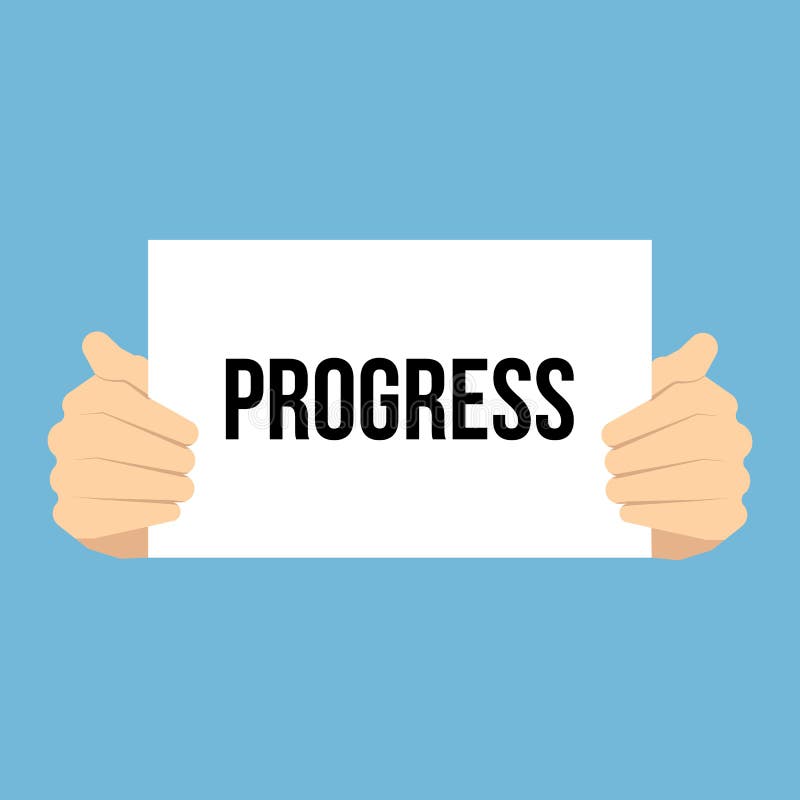 Man Showing Paper PROGRESS Text Stock Vector - Illustration of creative ... Man Showing Paper PROGRESS Text Stock Vector - Illustration of creative ...