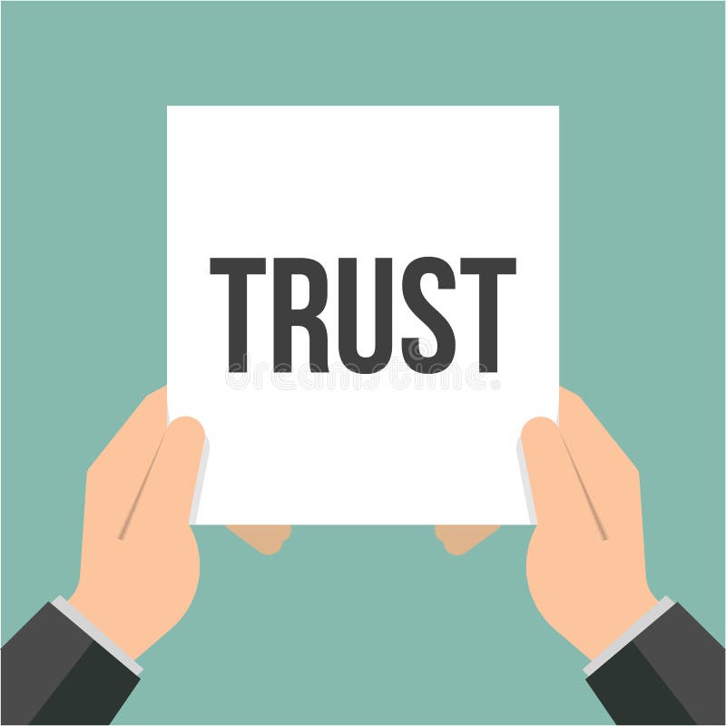 Man Showing Paper TRUST Text Stock Vector - Illustration of inspiration ...