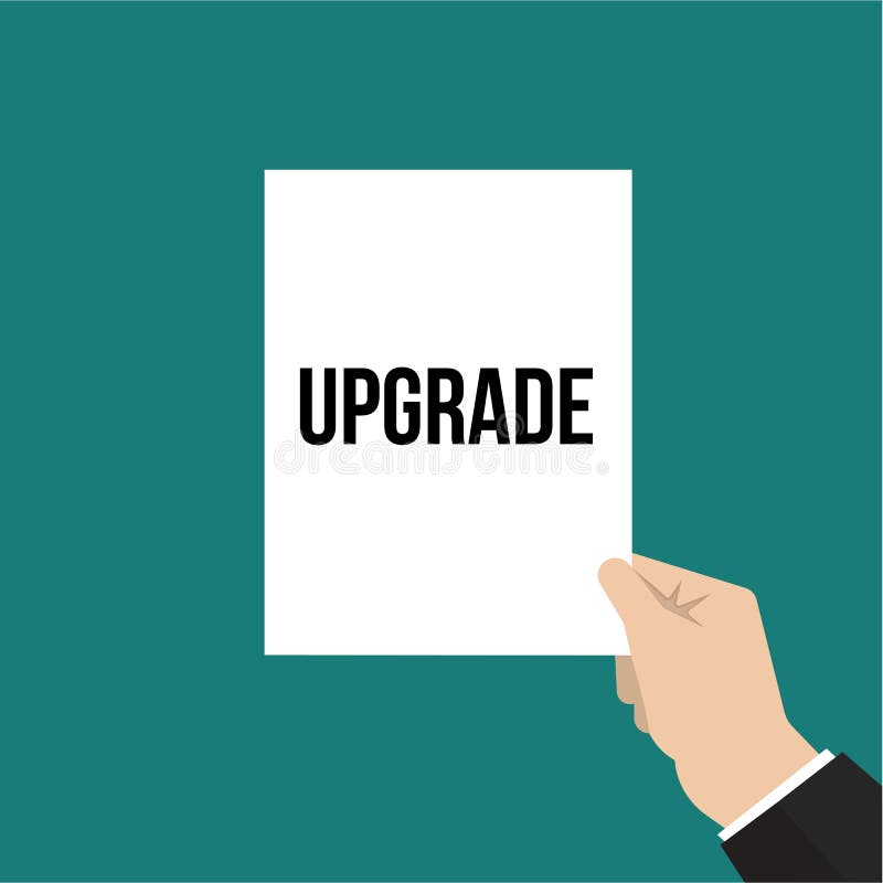 Man Showing Paper UPGRADE Text Stock Vector - Illustration of modern ...