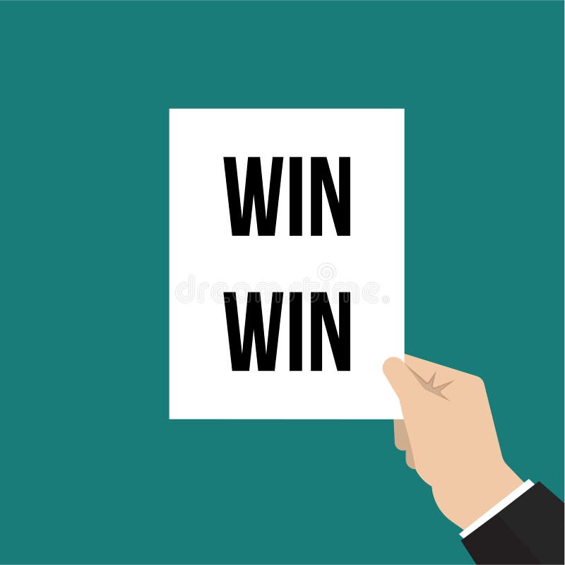 Man Showing Paper WIN WIN Text Stock Vector - Illustration of result ...