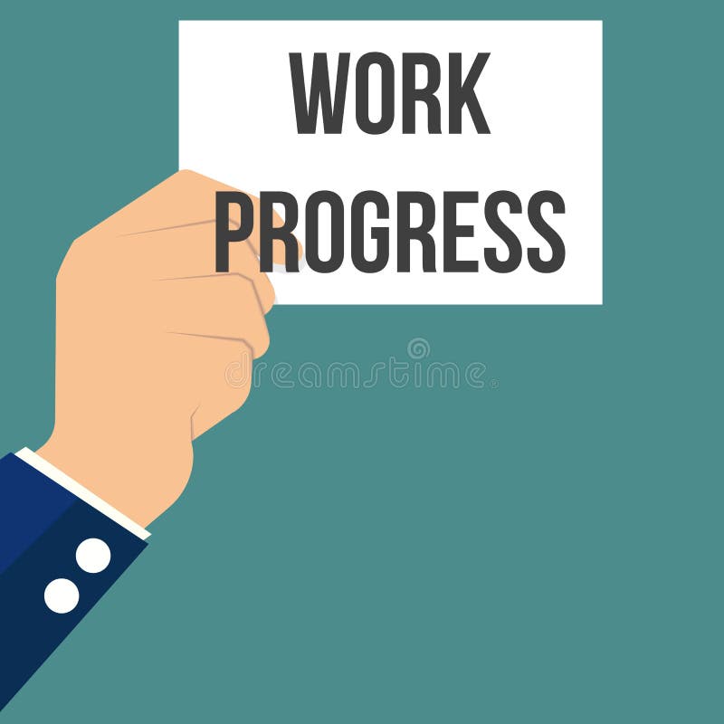 WORK in PROGRESS Written Word on Red Stamp Sign Stock Illustration ...