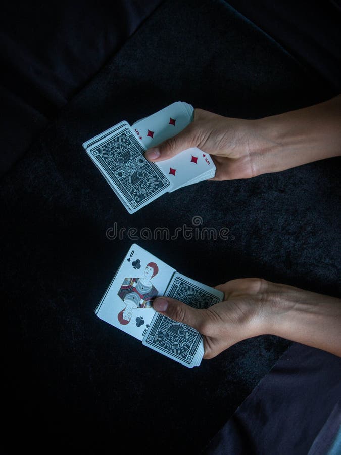 Man Showing a Playing-card Trick Stock Photo - Image of poker ...