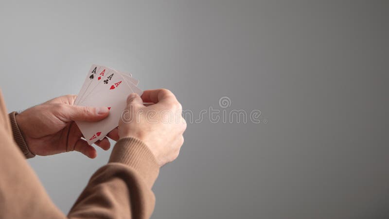 Man Showing Playing Cards. Hobby Stock Illustration - Illustration of ...