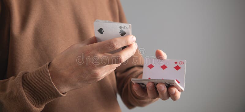 Man Showing Playing Cards. Hobby Stock Illustration - Illustration of ...