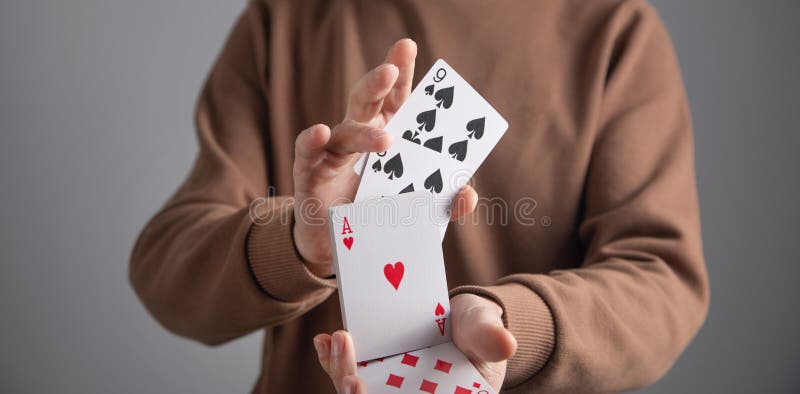 Man Showing Playing Cards. Hobby Stock Image - Image of showing ...