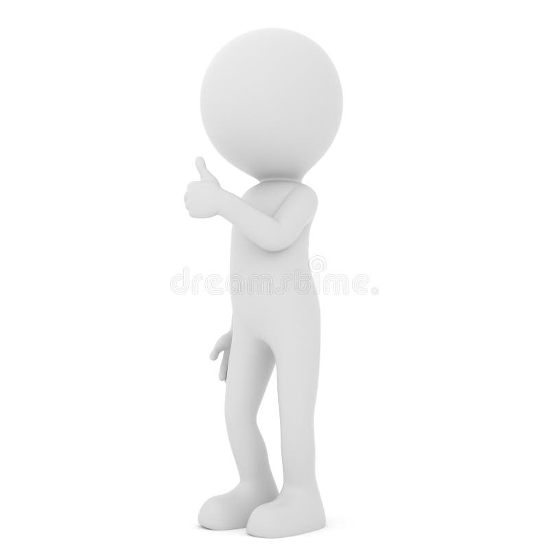 Man Showing Positive Thumb Up - Human People Character. 3D Rendering ...