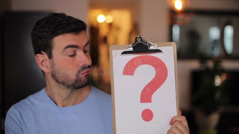 Man Showing a Question Mark Stock Footage - Video of lifestyle ...