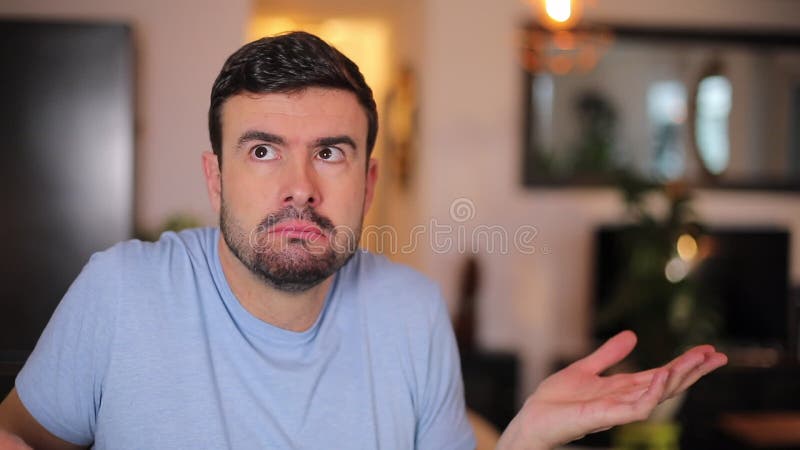 Man Showing a Question Mark with His Face Expression Stock Footage ...