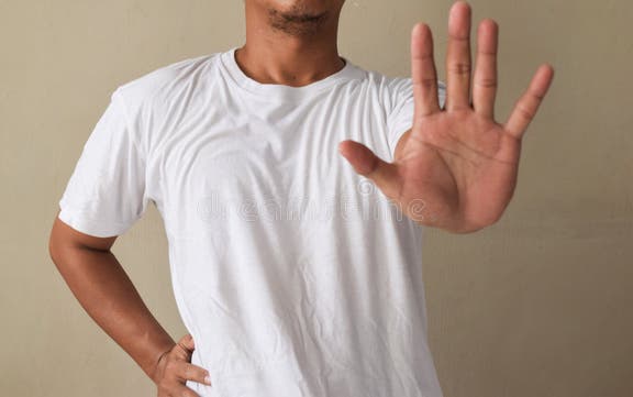 Man Showing a Refuse Hand Gesture Sign Stock Image - Image of decline ...