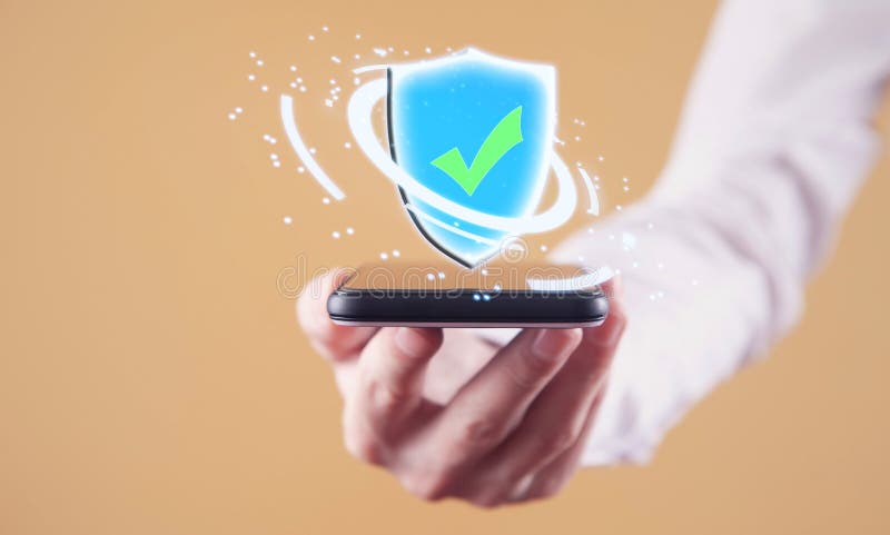 Man Showing a Shield Icon. Web Security Stock Photo - Image of security ...