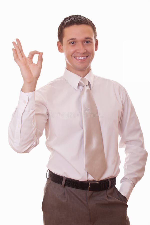Man showing sign OK stock image. Image of relax, portrait - 27924739