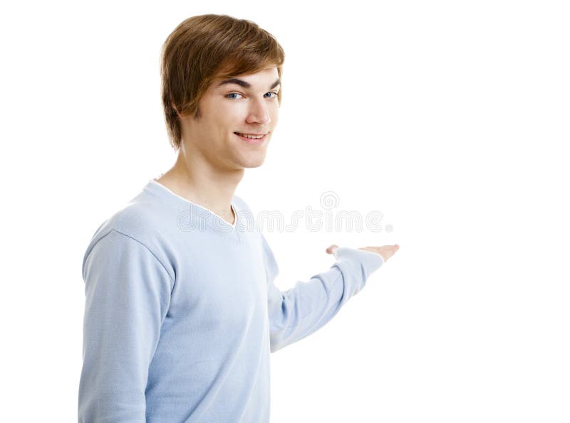Man showing something stock image. Image of displaying - 23323439