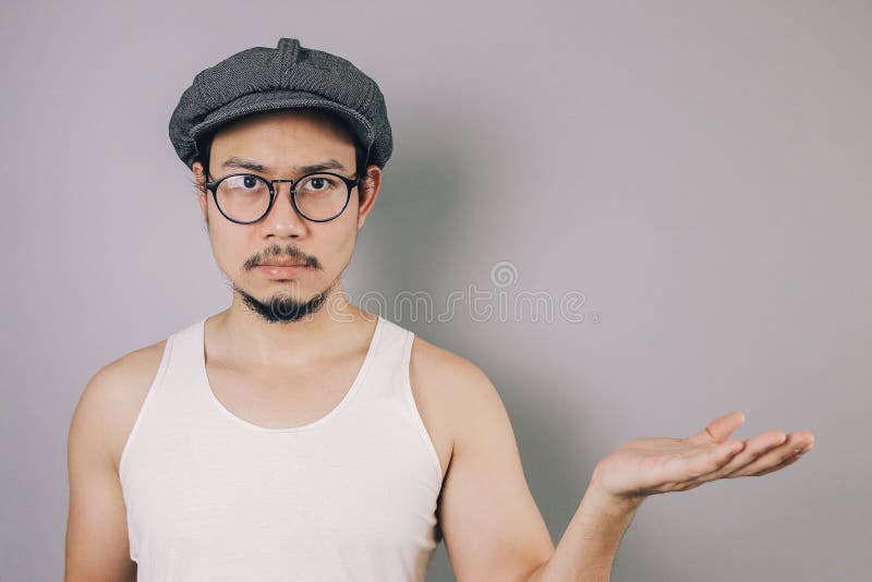 Man showing something. stock photo. Image of copyspace - 63484578