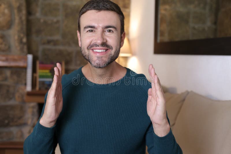 Man Showing that Something is Big with Hand Gesture Stock Image - Image ...