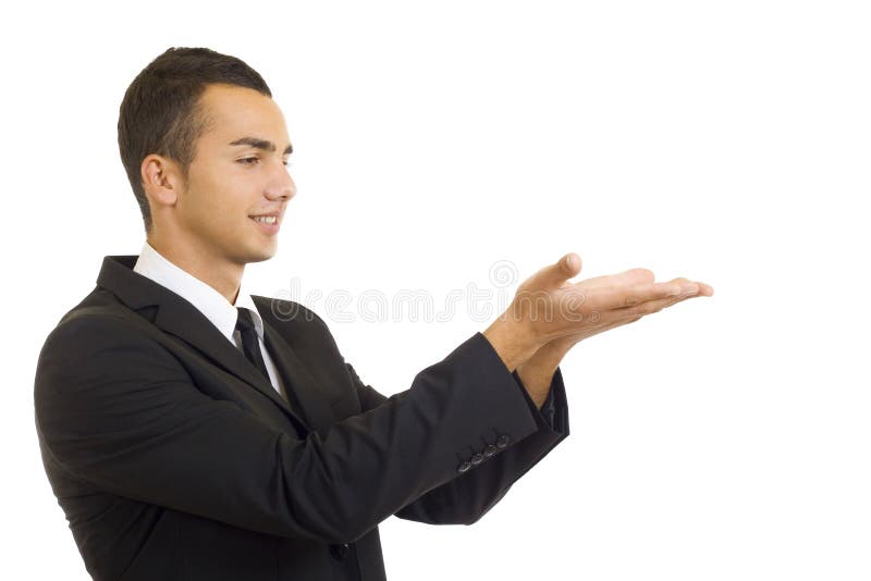 Man Showing Something on His Hands Stock Image - Image of scare, look ...