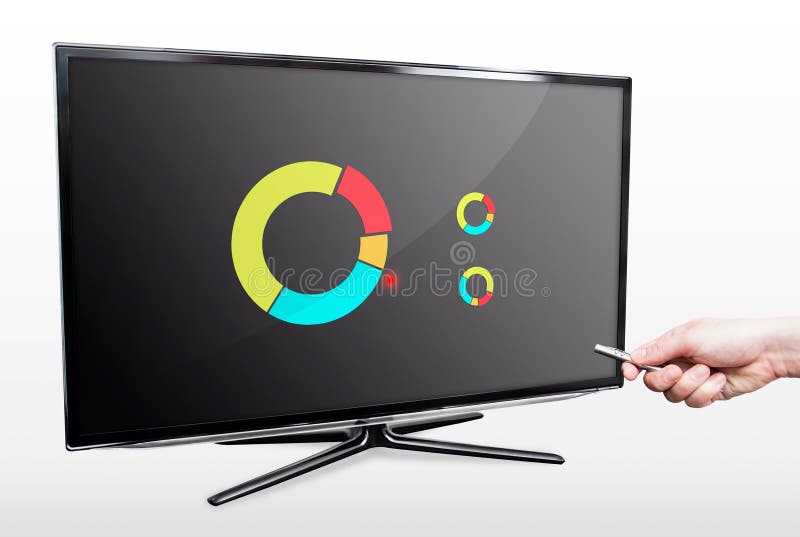 Man Showing Stock Chart on TV Screen Stock Image - Image of explaining ...