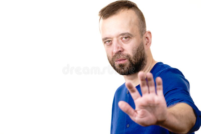 Man showing stop gesture stock image. Image of face - 132341229 Man showing stop gesture stock image. Image of face - 132341229