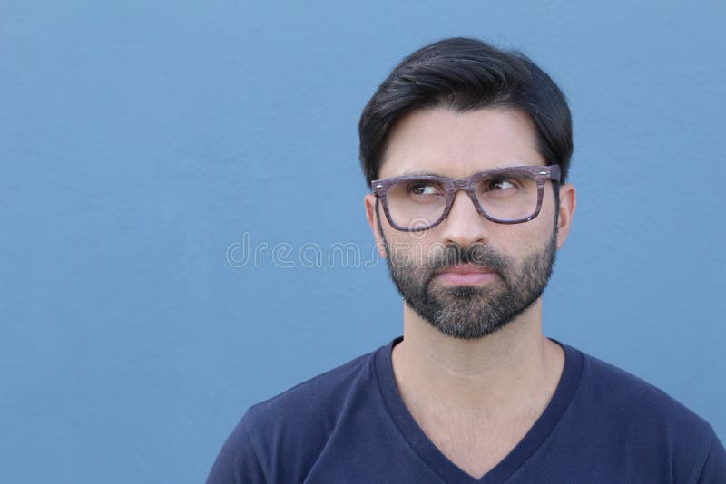 Man Showing Suspicion on His Face Stock Image - Image of cagey, beard ...