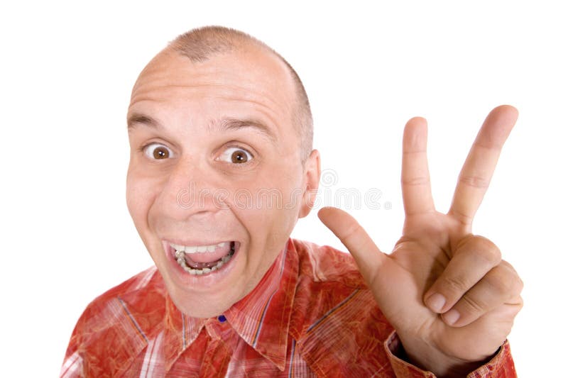Man showing three fingers stock image. Image of face, smile - 9887451