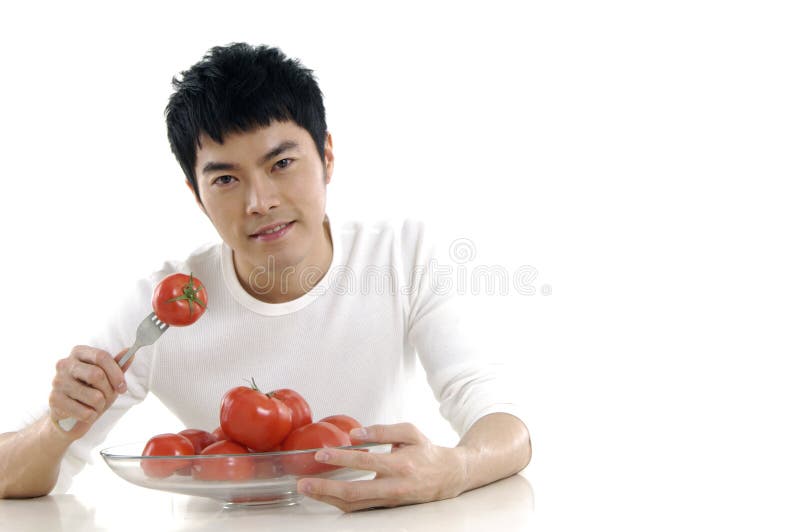 Man showing tomato stock photo. Image of athletic, fashion - 22337960