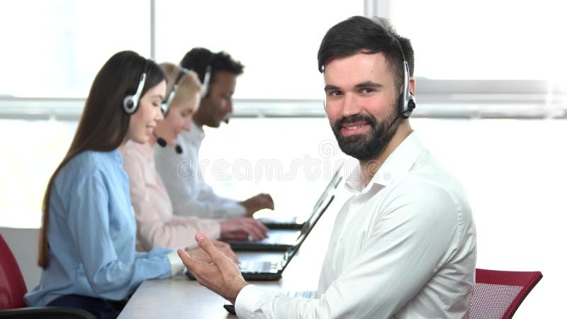 Man Showing Work Process in Office, Windows Background. Stock Video ...