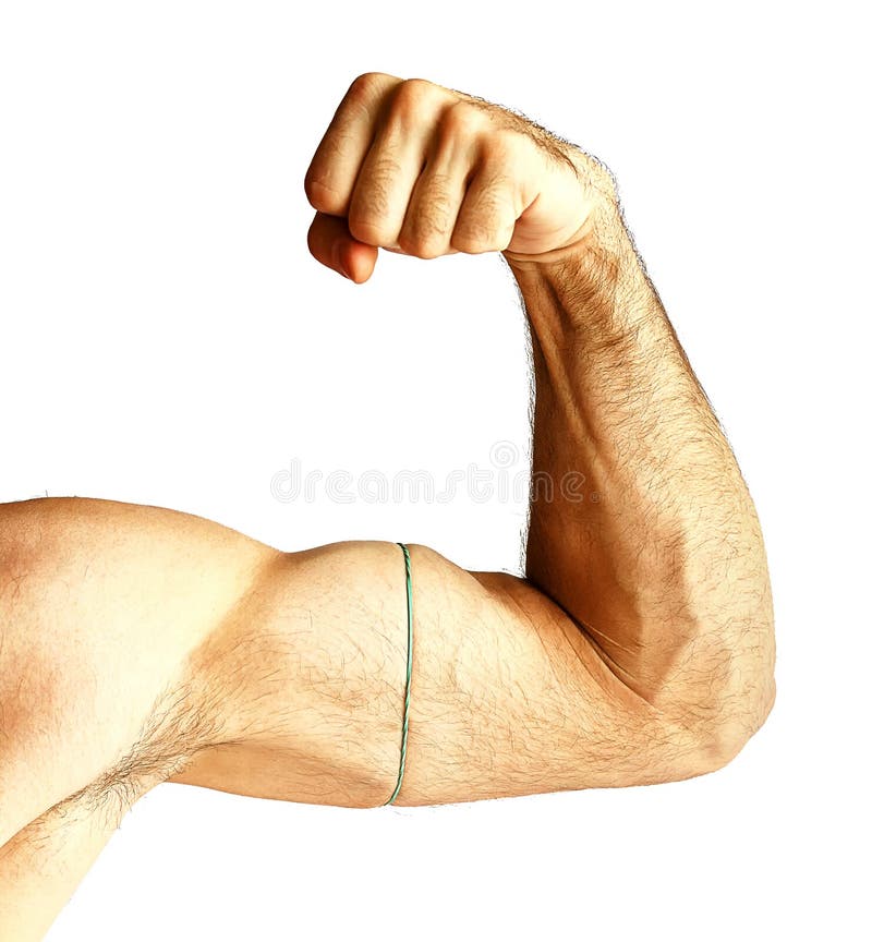 A man shows arm strength. stock photo. Image of flex - 89718662