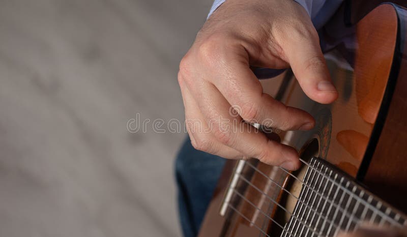 Man Shows Guitar Chords. Playing Guitar Close Up Stock Image - Image of ...