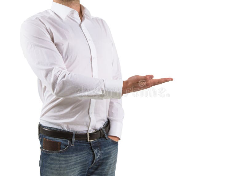 Man shows his hand stock photo. Image of modern, businessman - 37722236
