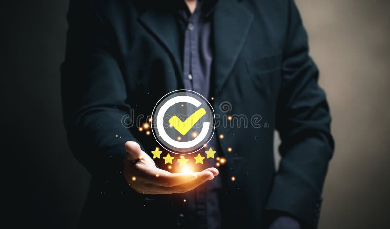 Man Shows Icon Satisfaction on His Hand. the Concept of Maximum ...