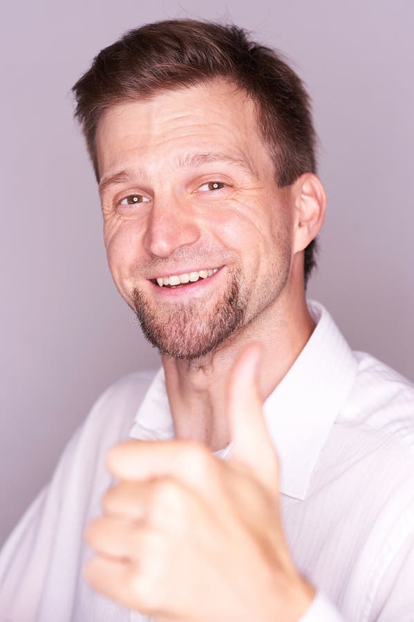 Handsome man shows like stock image. Image of male, okay - 43233903
