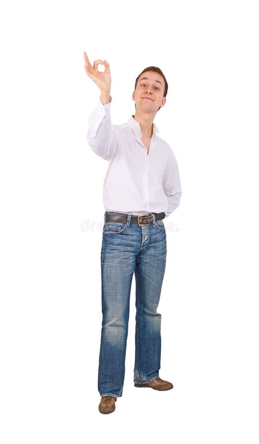 Man shows ok sign stock photo. Image of happy, casual - 4754760