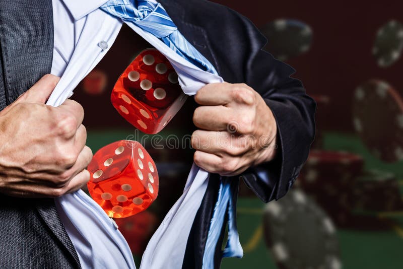 The Man Shows Playing Dice from Behind the Bosom of His Suit Stock ...