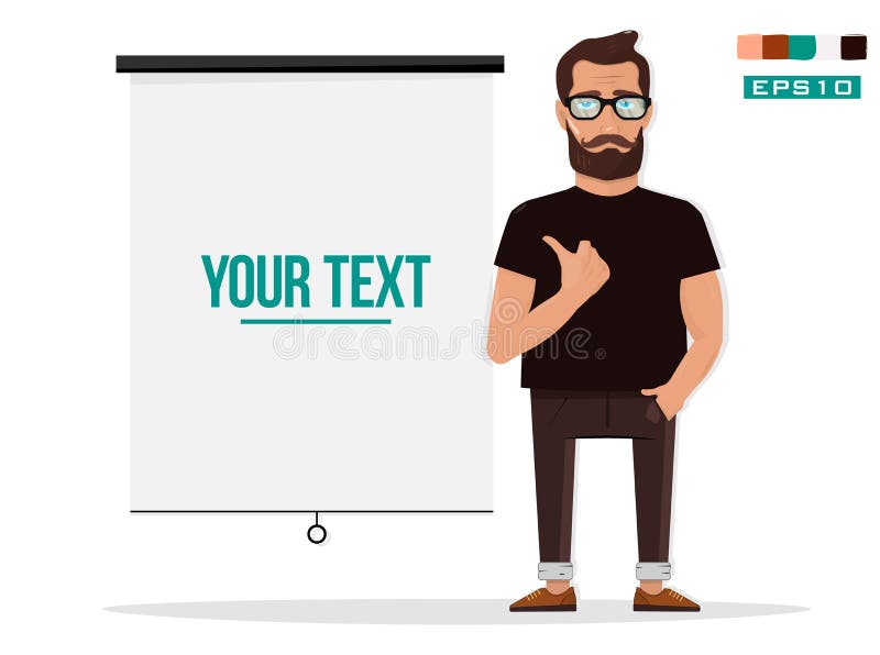 Man shows to the Board. stock vector. Illustration of adult - 78769294