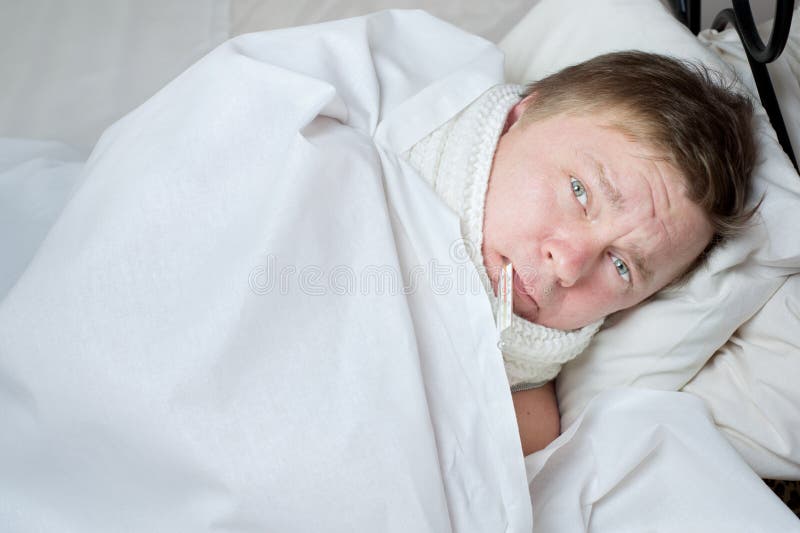 The man is sick stock image. Image of thermometer, macro - 29465543