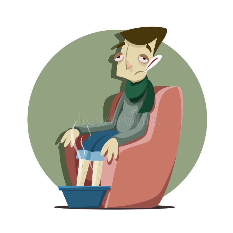 Man sick with the flu stock vector. Illustration of health - 51408711