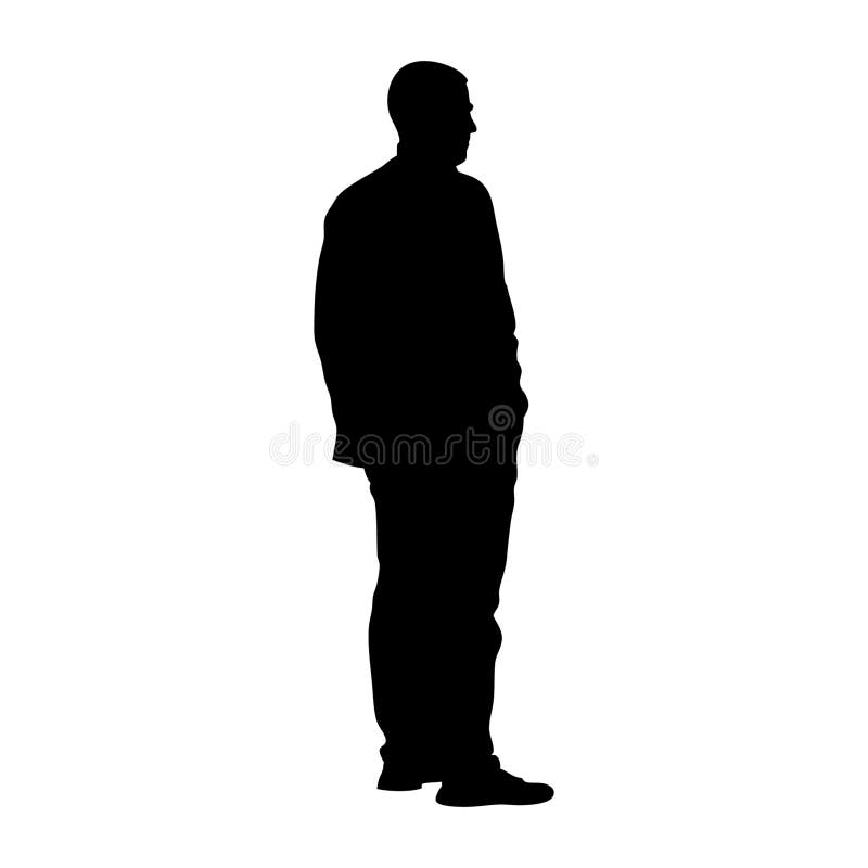 Man with Side Pose Vector Silhouette Stock Vector - Illustration of ...