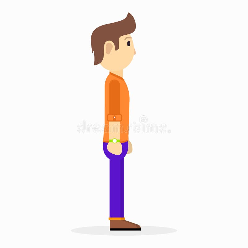 Man Side Vector Flat Illustration Stock Vector - Illustration of ...