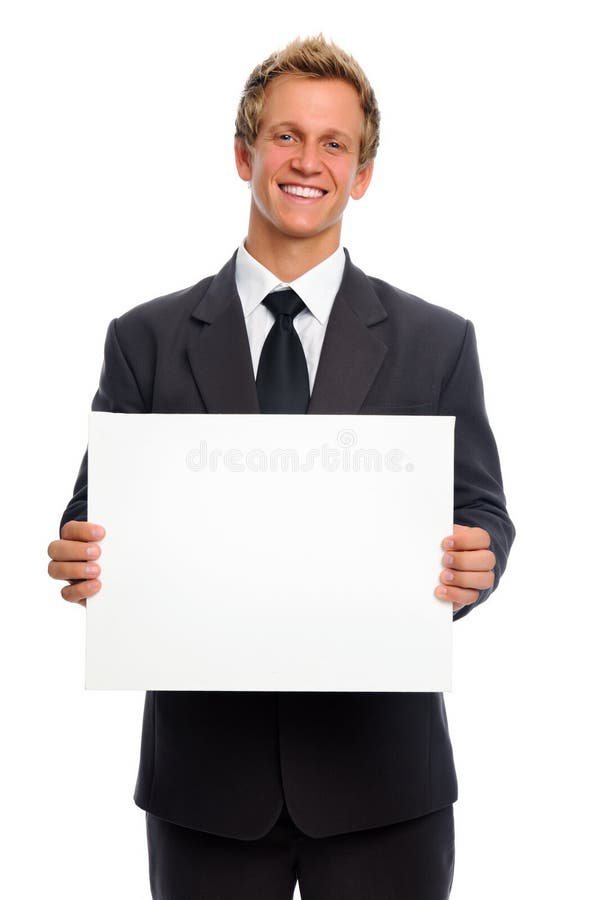 Man with sign stock image. Image of attractive, sign - 20164265