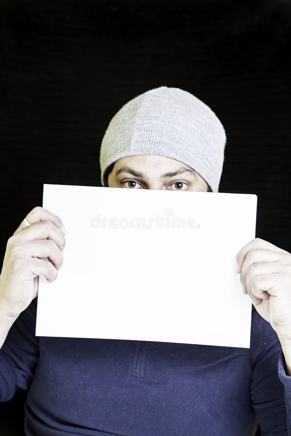 Man with sign stock photo. Image of head, happy, adult - 80496472