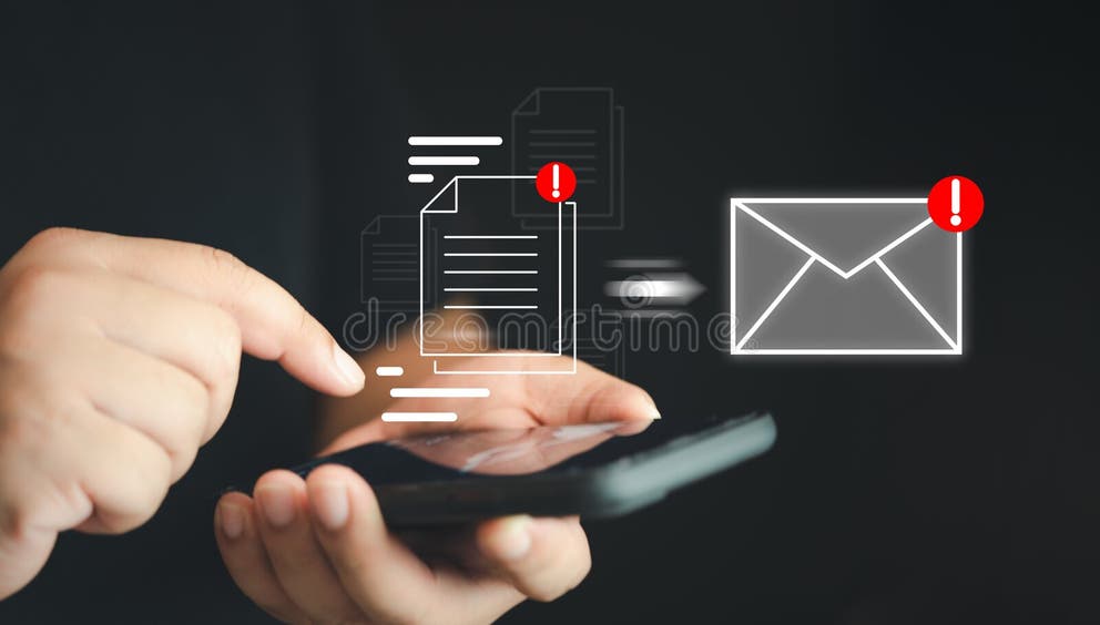 Man Sign Electronic Documents on a Virtual Screen and Sending Email ...