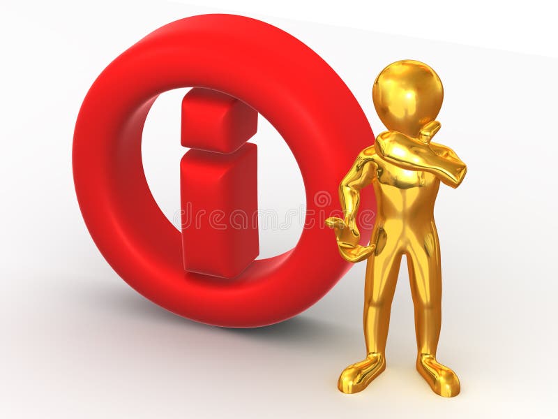 Man with sign INFO stock illustration. Illustration of businessman ...
