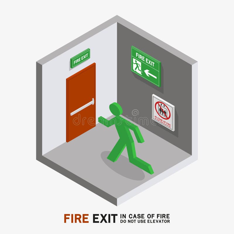 Elevator Fire Safety Signage Stock Illustrations – 14 Elevator Fire ...