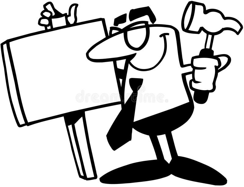 Man with Sign Template Cartoon Vector Clipart Stock Vector ...