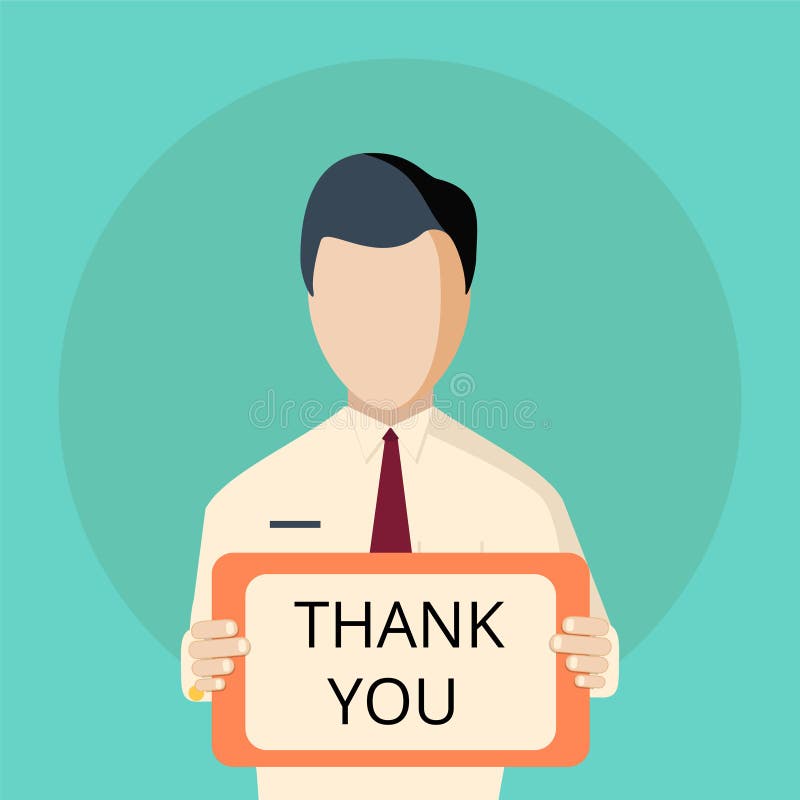 Man Showing Paper THANK YOU Text Stock Vector - Illustration of lovely ...
