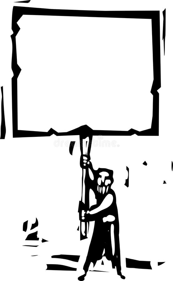 Man with Sign stock vector. Illustration of grassroots - 44071628