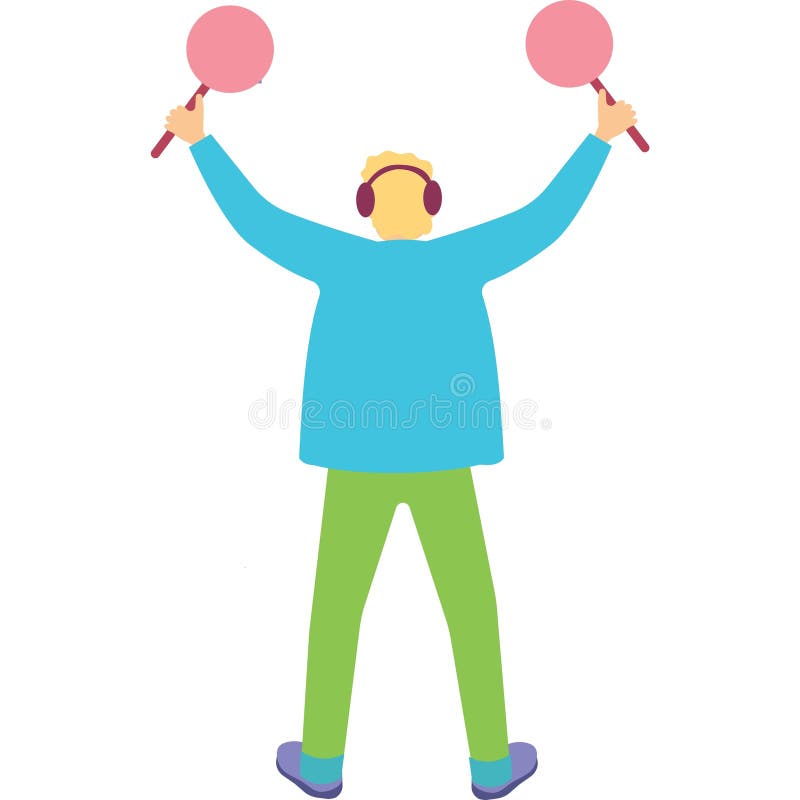 Man with Signal Sign Vector Icon Isolated on White Stock Illustration ...