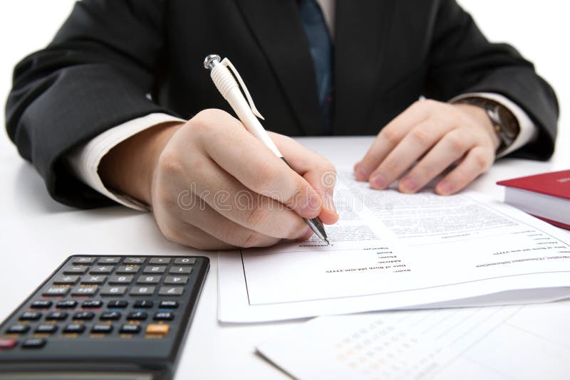 Man signing a contract stock image. Image of hand, human - 37749357