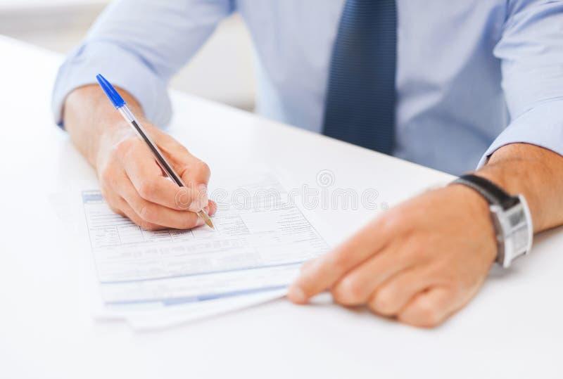 Man signing a contract stock image. Image of legal, employer - 34603369
